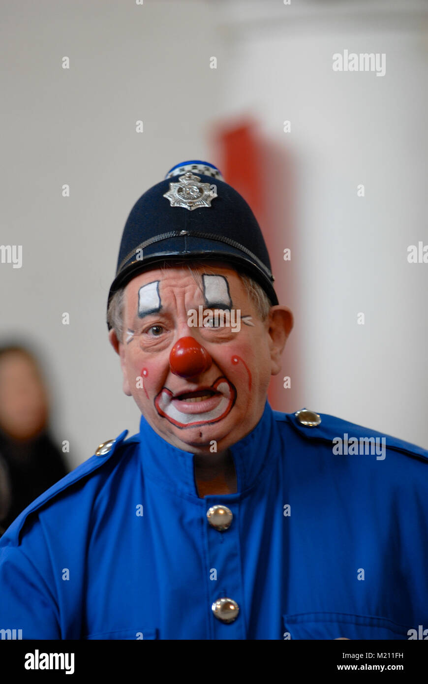 PC Konk, a clown attending the 62nd Annual Grimaldi Clown Church ...