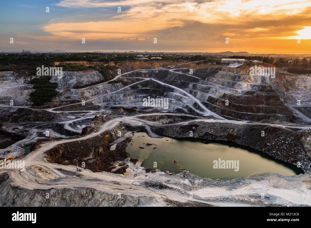 opencast mining quarry with beautiful sunlight Stock Photo - Alamy