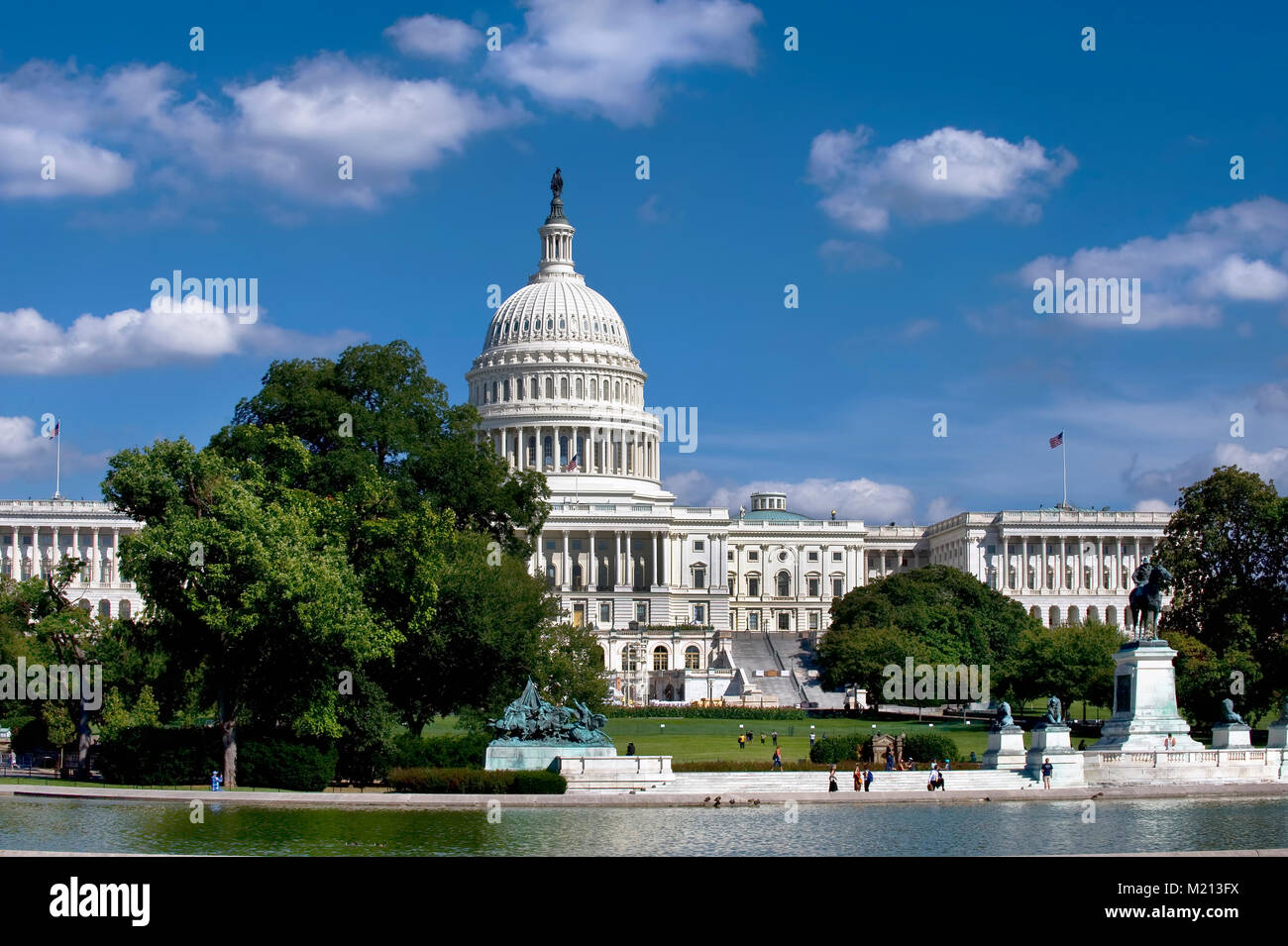 American Capital Building in Washington DC showing the reflecting pool ...