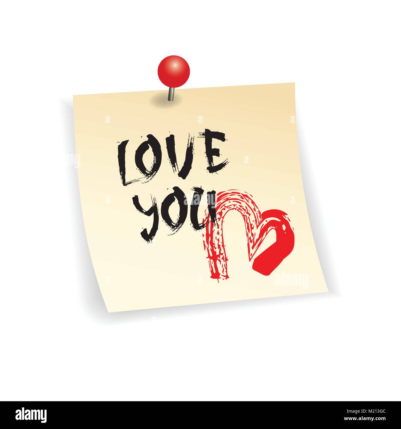 Love You Sticker For Happy Valentines Day Lettering With Hand Drawn ...