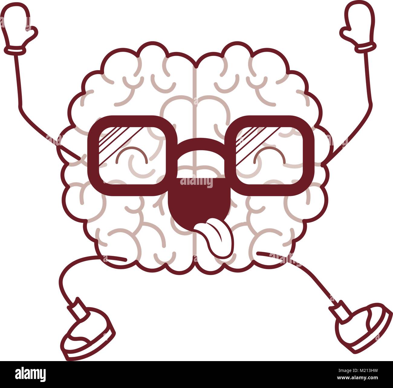 Cartoon brain red body Stock Vector Images - Alamy