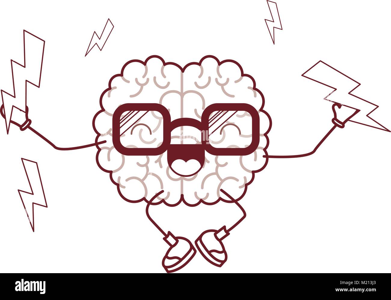 Cartoon brain red body Stock Vector Images - Alamy