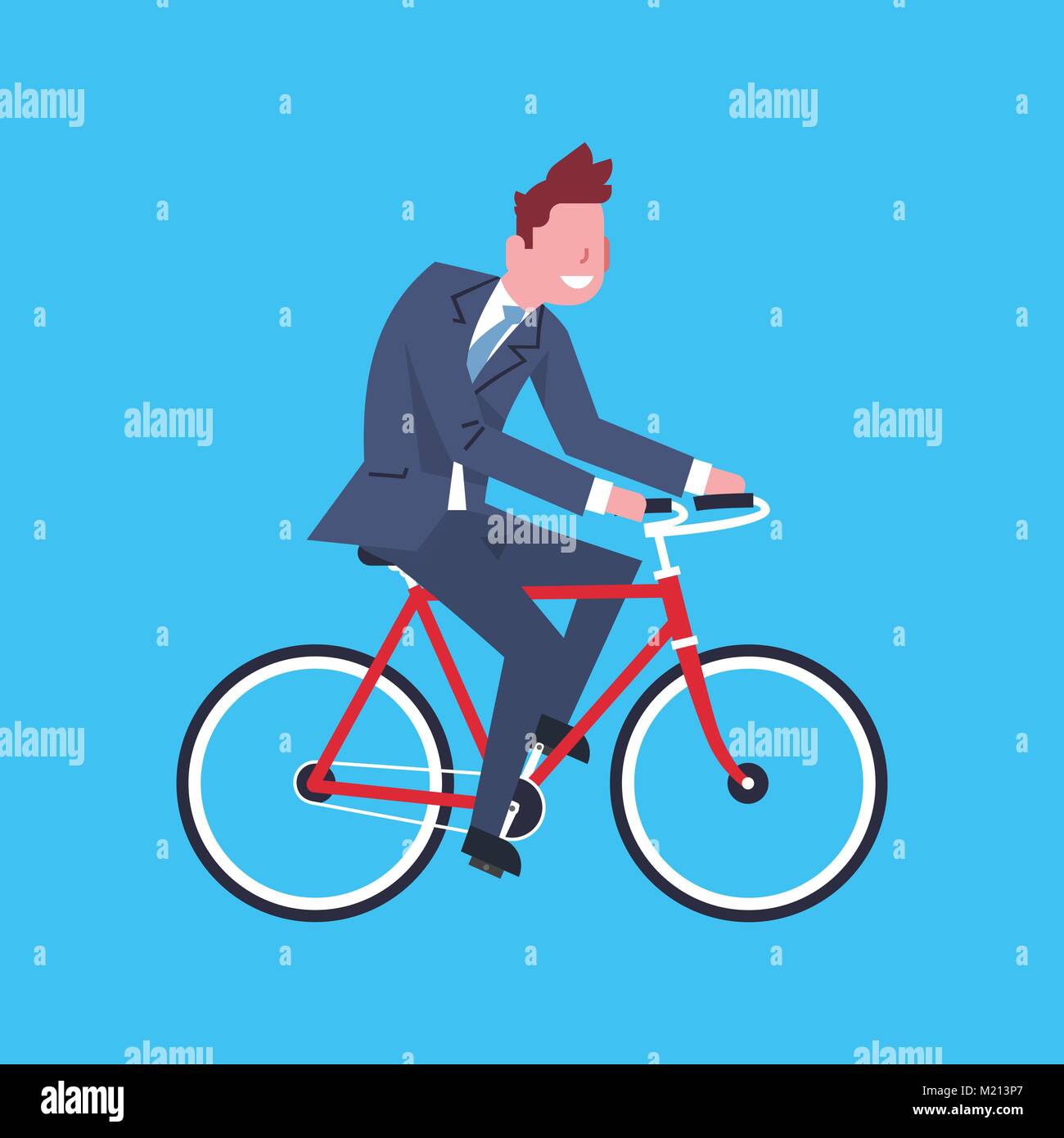 Business Man Riding Bicycle Office Worker Businessman Isolated Stock ...