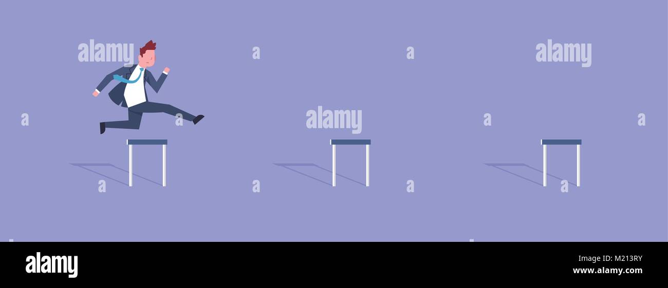 Cartoon illustration man jumping over hi-res stock photography and ...