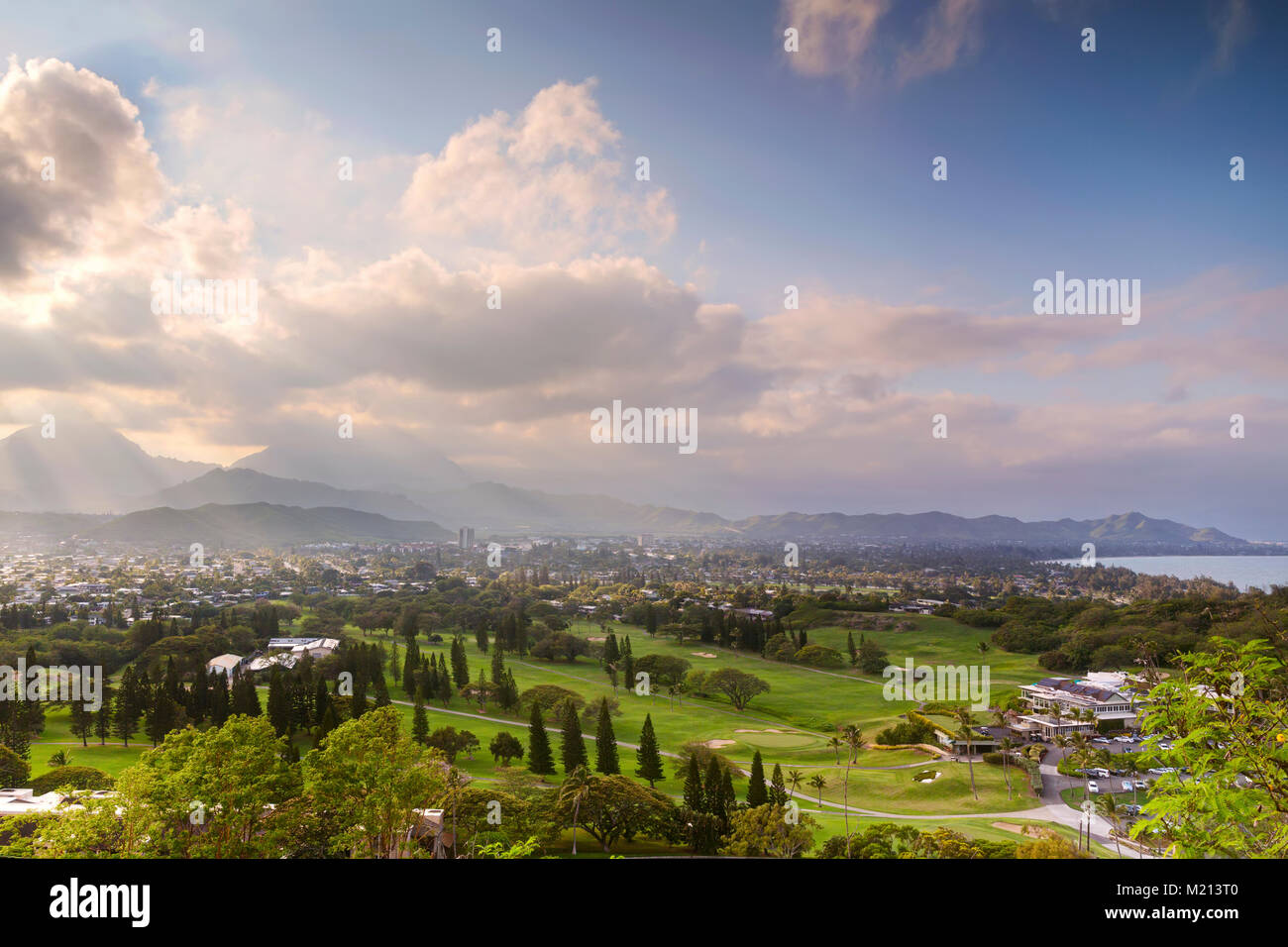 View of Kailua from Kaiwa Ridge Trail in Oahu, Hawaii Stock Photo - Alamy