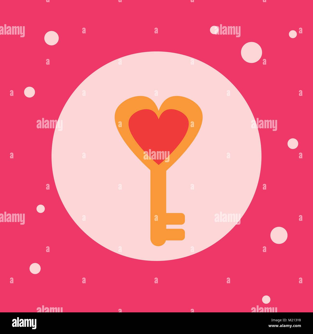 Heart Shaped Key Icon On Pink Background Stock Vector Image & Art - Alamy