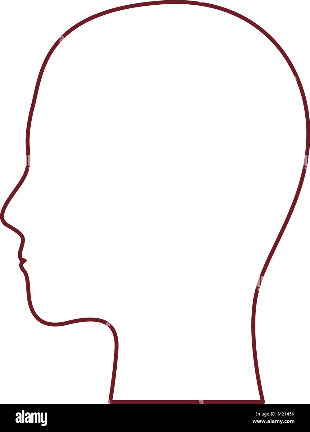 human head in thin dark red contour Stock Vector Image & Art - Alamy