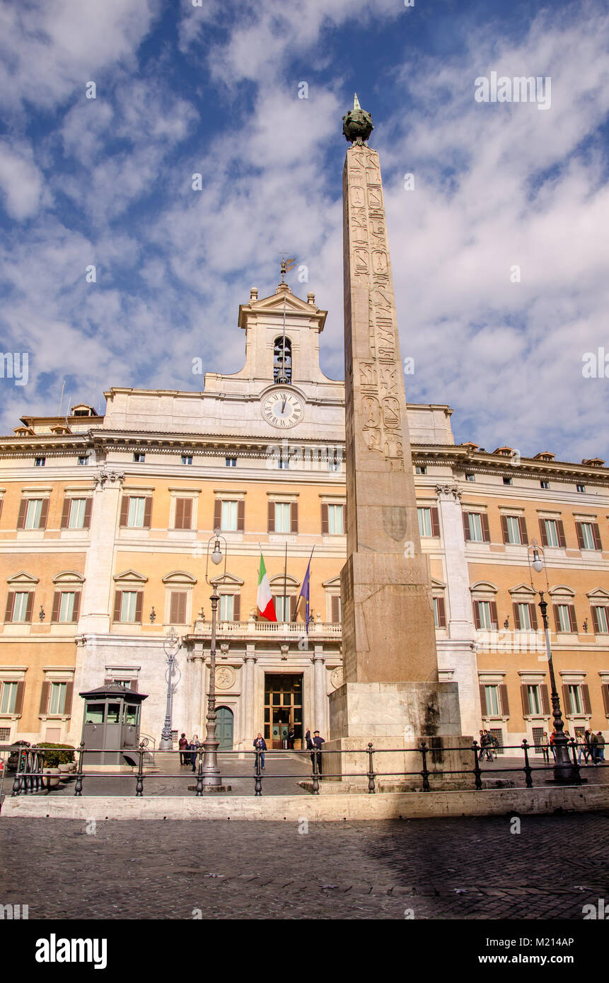 view of Montecitorio Palace, Italian Senate Seat. Rome Italy Stock ...