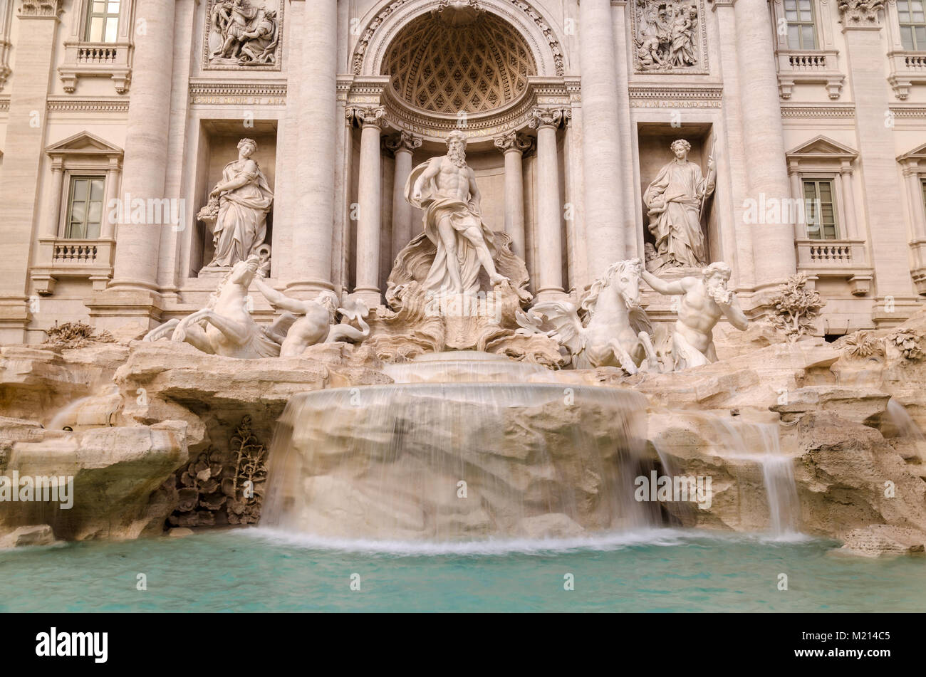 frontal view of the Trevi Fountain in Rome. Italy Stock Photo - Alamy