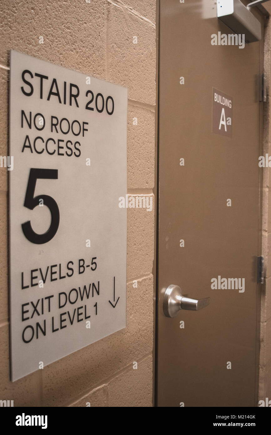 Numbered floor sign in stairwell Stock Photo - Alamy