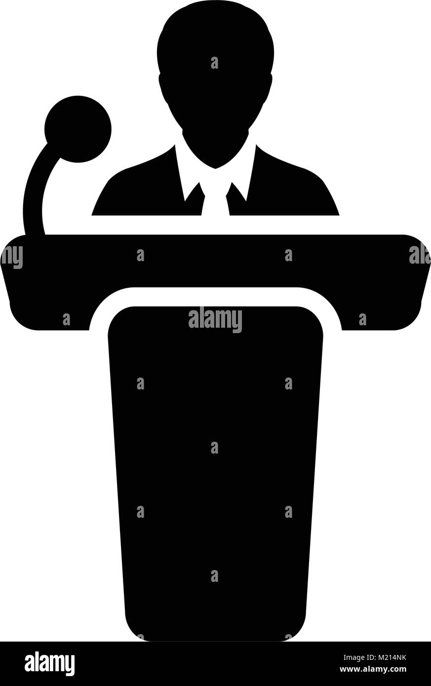 Public Speaking Icon Vector Male Person on Podium for Presentation and ...