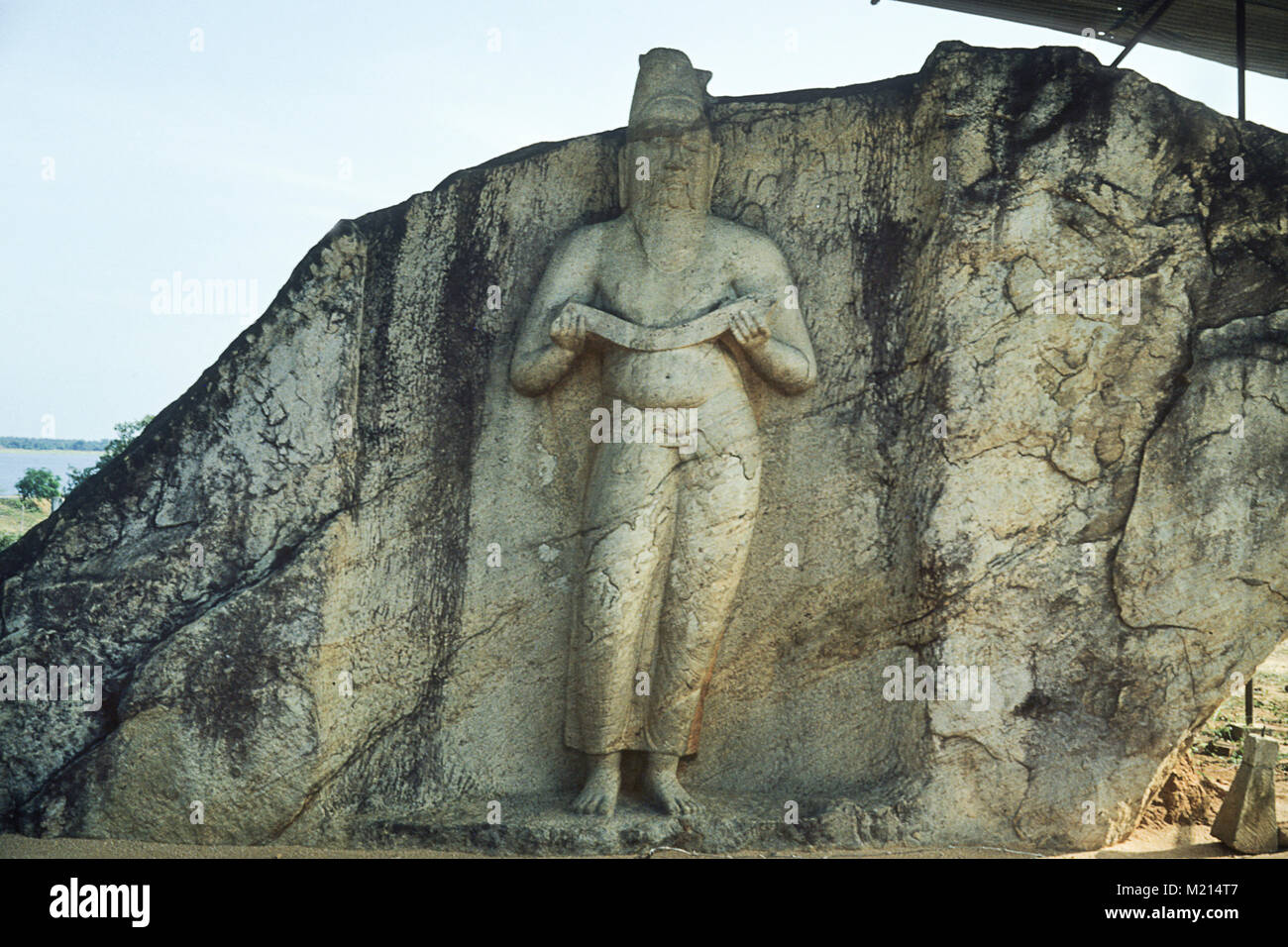 Polonnaruwa, Sri Lanka. Ancient statue of king Parakramabahu near ...