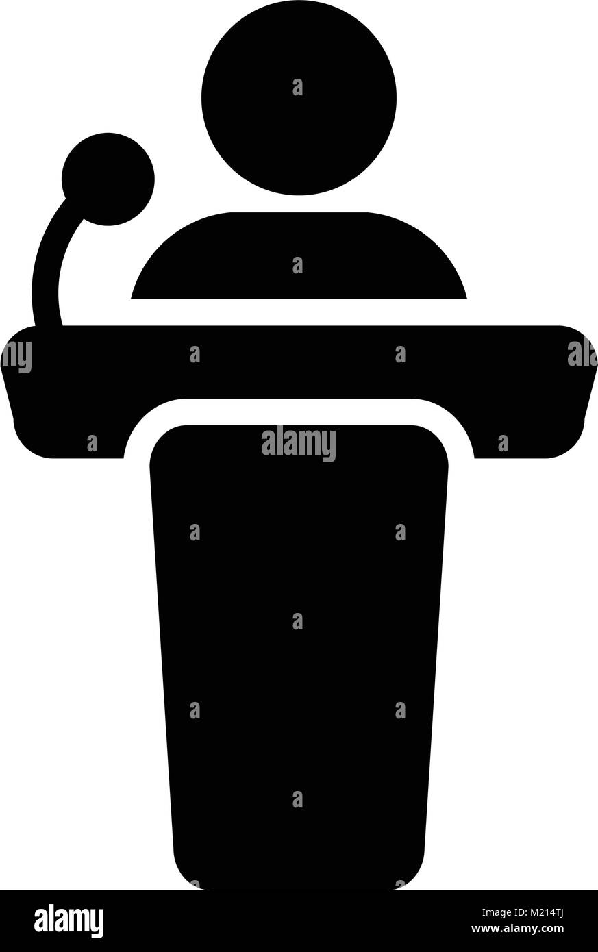 Public Speaking Icon Vector Male Person on Podium for Presentation and ...