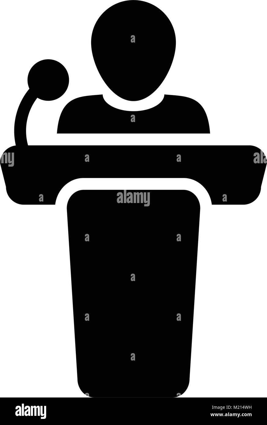 Public Speaking Icon Vector Male Person on Podium for Presentation and ...