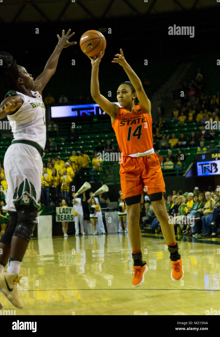 Waco, Texas, USA. 31st Jan, 2018. Oklahoma State Cowgirls guard Braxtin ...