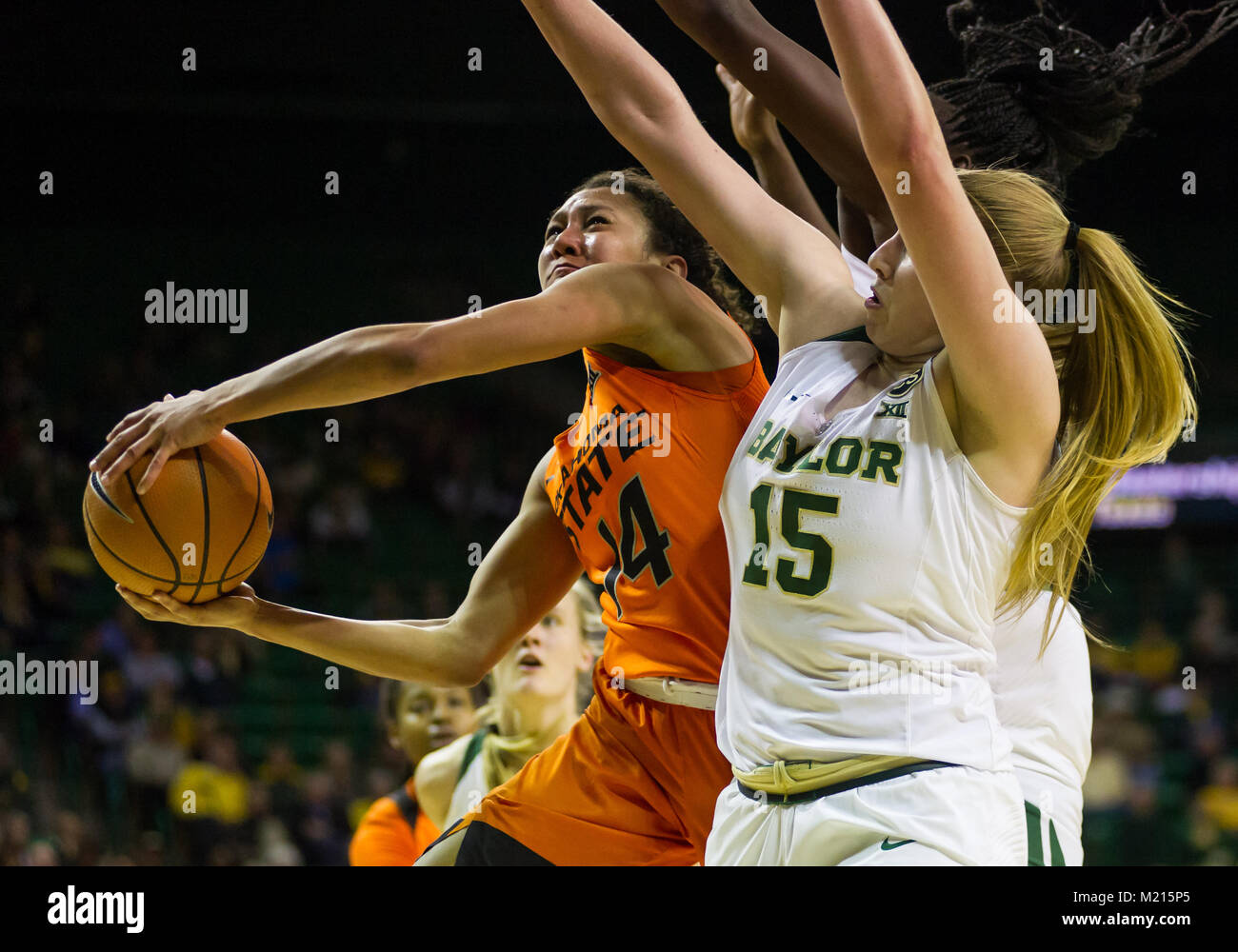 Waco, Texas, USA. 31st Jan, 2018. Oklahoma State Cowgirls guard Braxtin ...