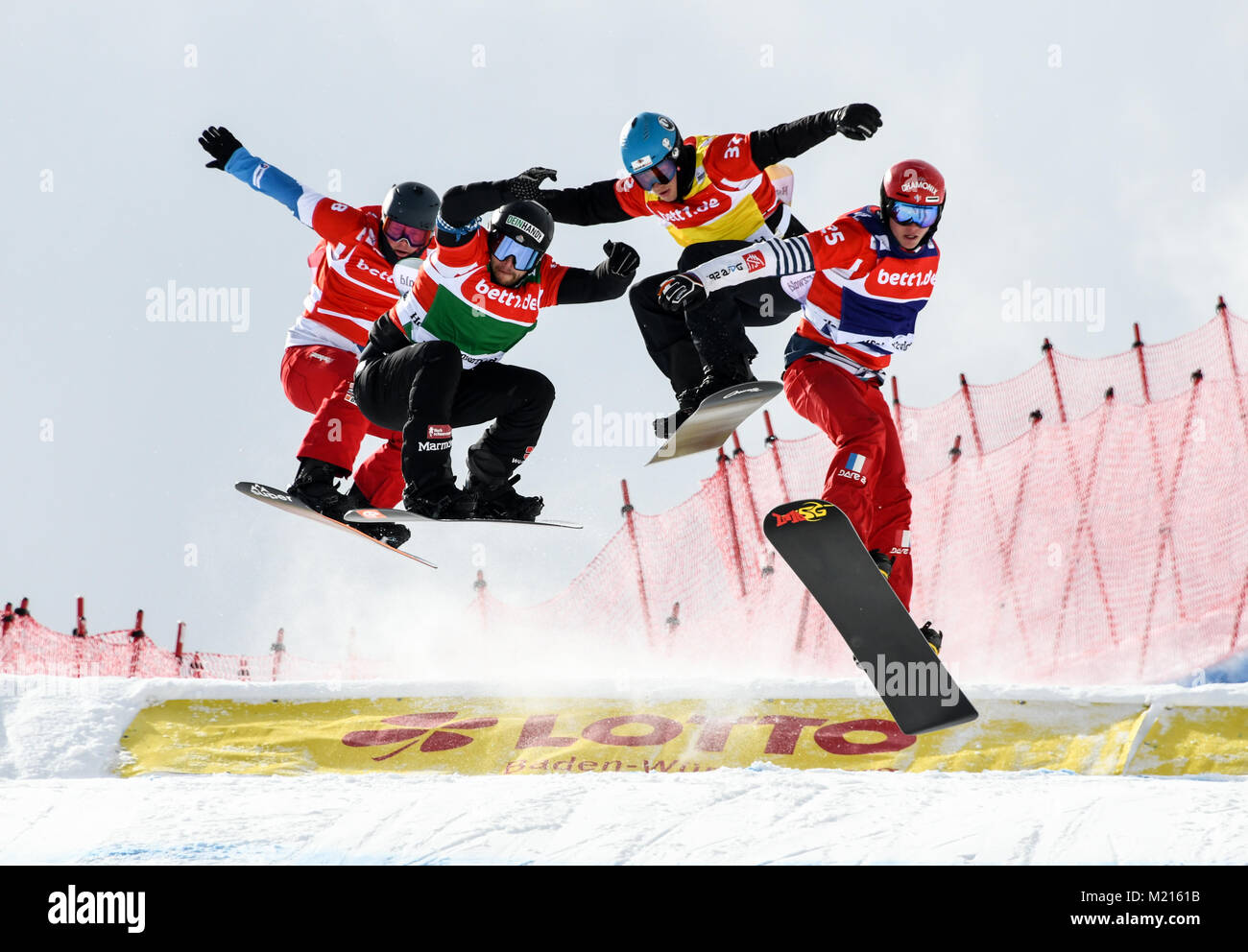 Feldberg, Germany. 3rd Feb, 2018. Switzerland's Kalle Koblet (l-r ...