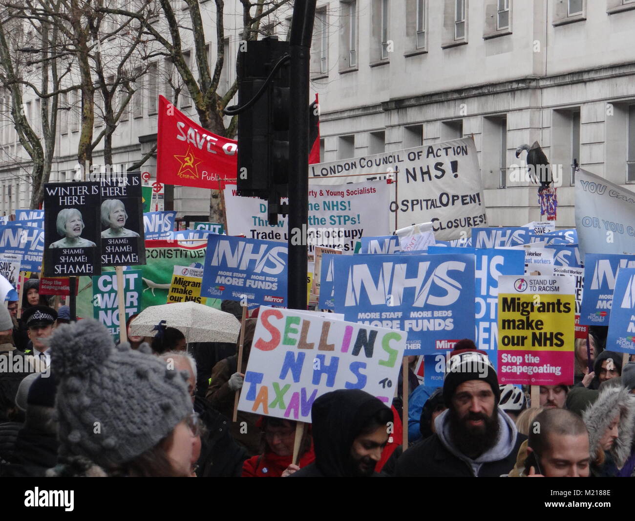 London, UK. 3rd February, 2018. Hundreds attend NHS protest in London ...
