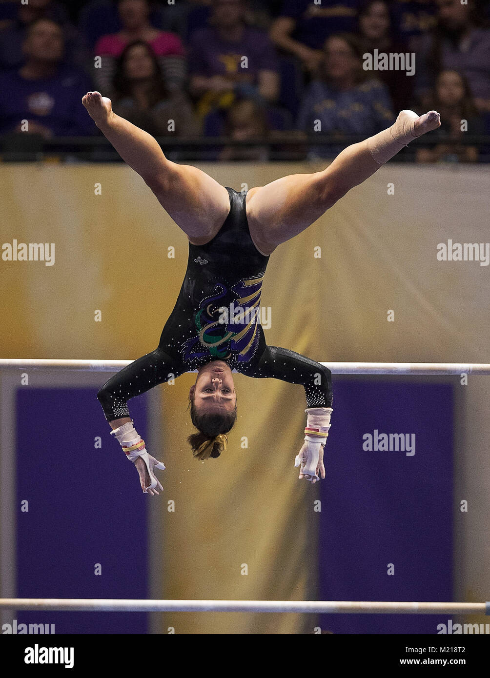 Baton Rouge, LA, USA. 2nd Feb, 2018. LSU gymnast Ruby Harrold performs ...