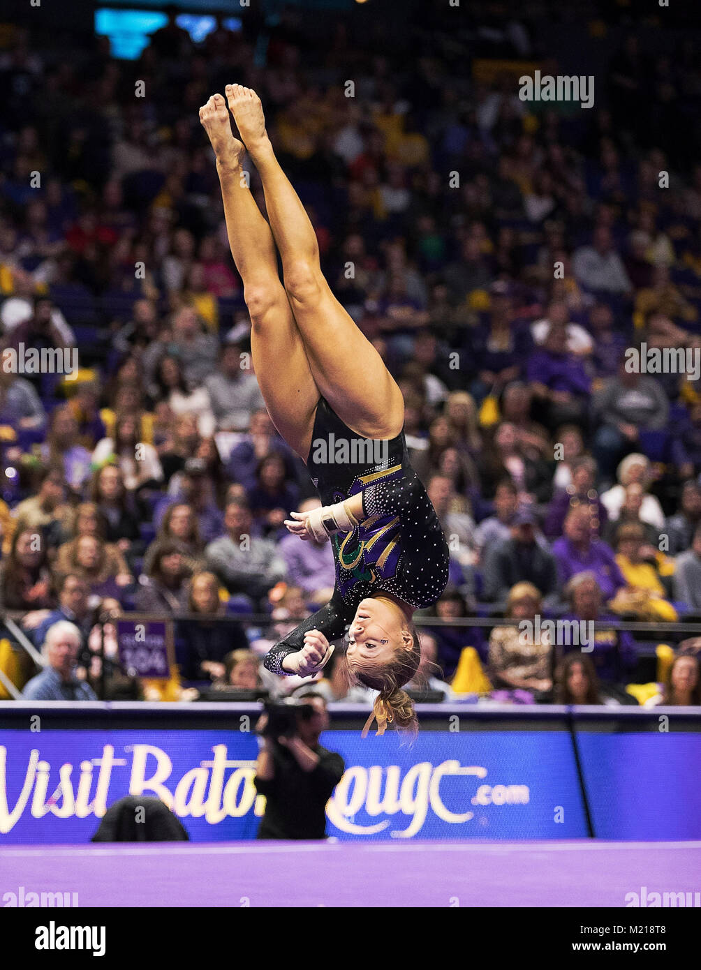Baton Rouge, LA, USA. 2nd Feb, 2018. LSU gymnast Sarah Edwards performs ...