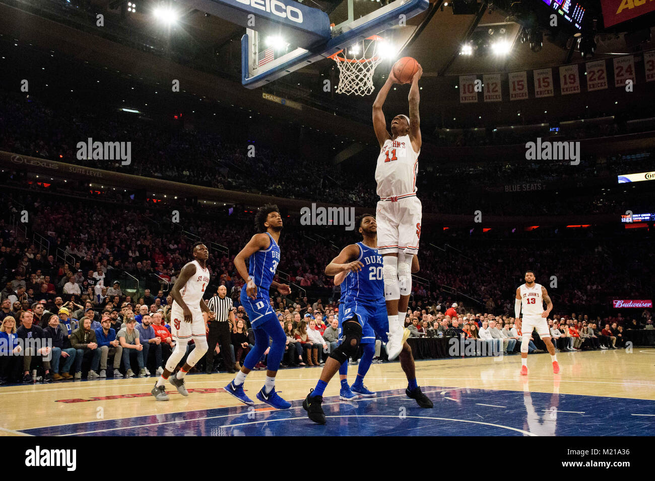 February 03, 2018: St. John's Red Storm forward Tariq Owens (11) slam ...