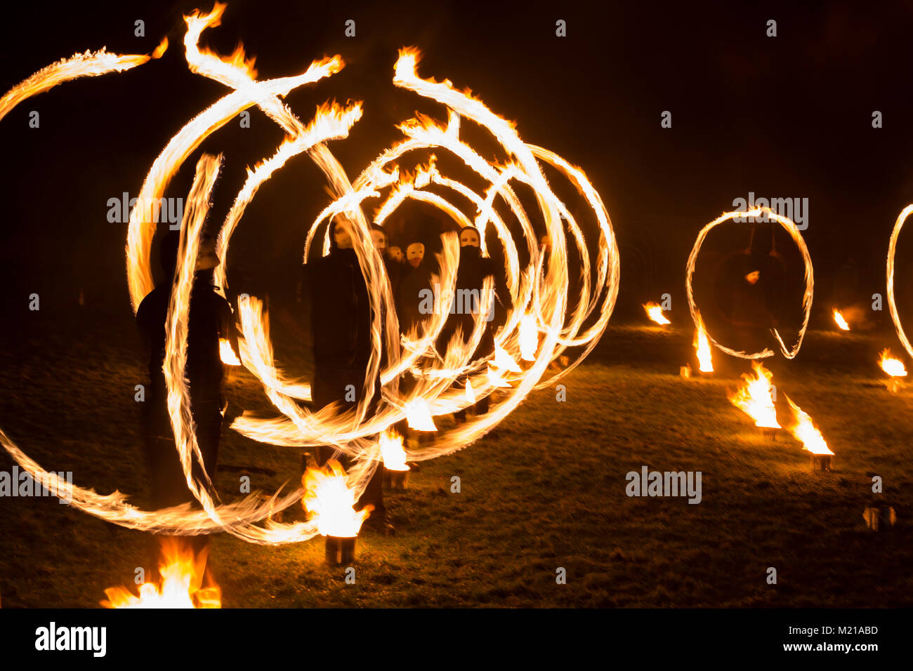 Fire twirlers hi-res stock photography and images - Alamy