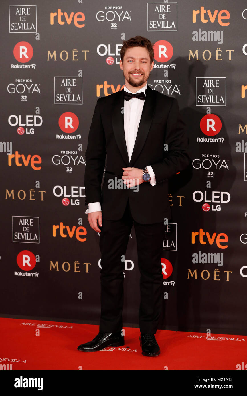 Actor Jan Cornet at photocall during the 32th annual Goya Film Awards ...