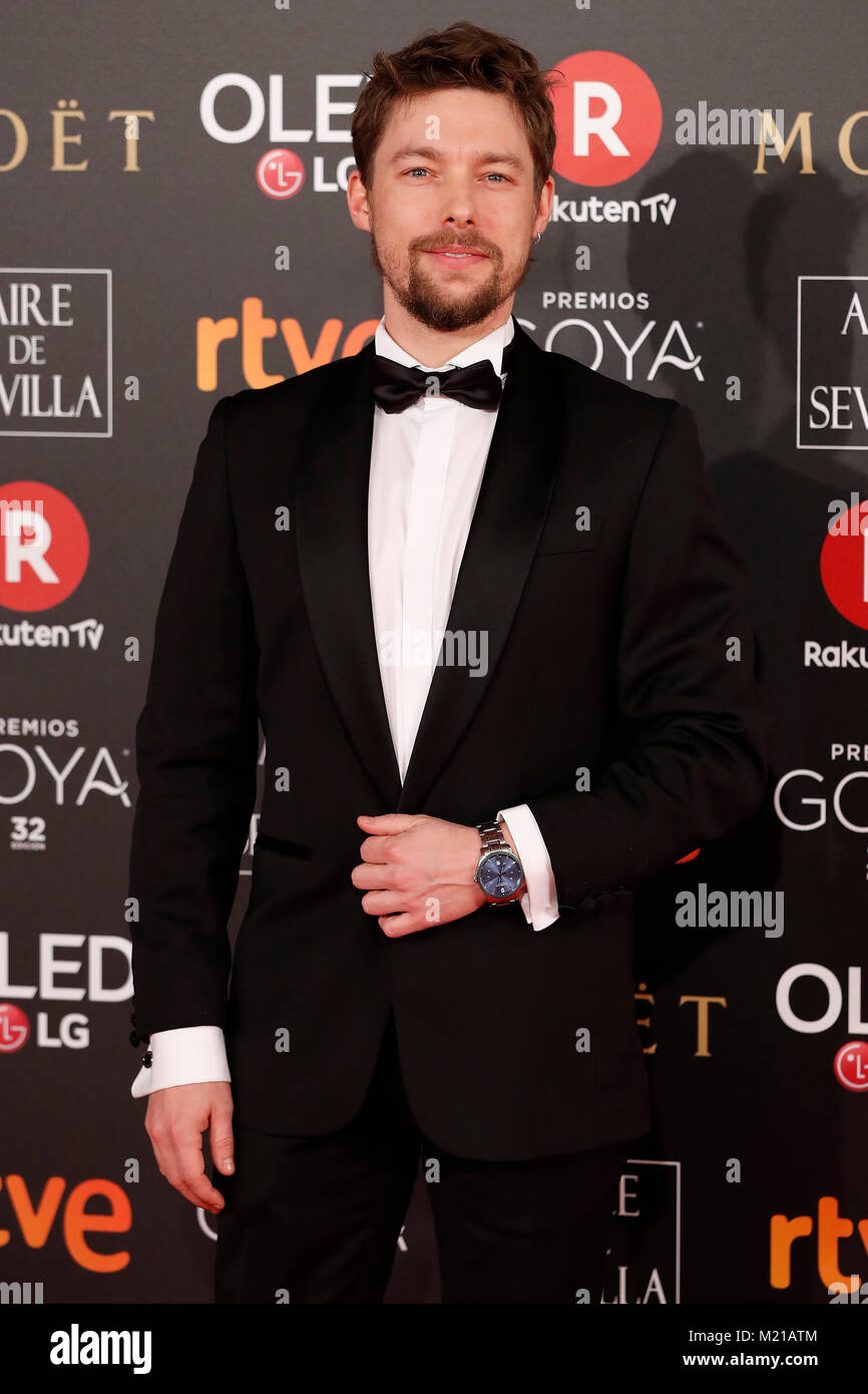 Actor Jan Cornet at photocall during the 32th annual Goya Film Awards ...