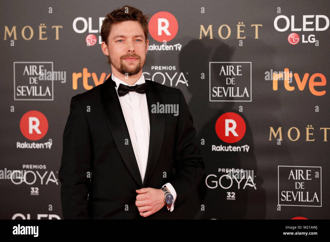 Actor Jan Cornet at photocall during the 32th annual Goya Film Awards ...