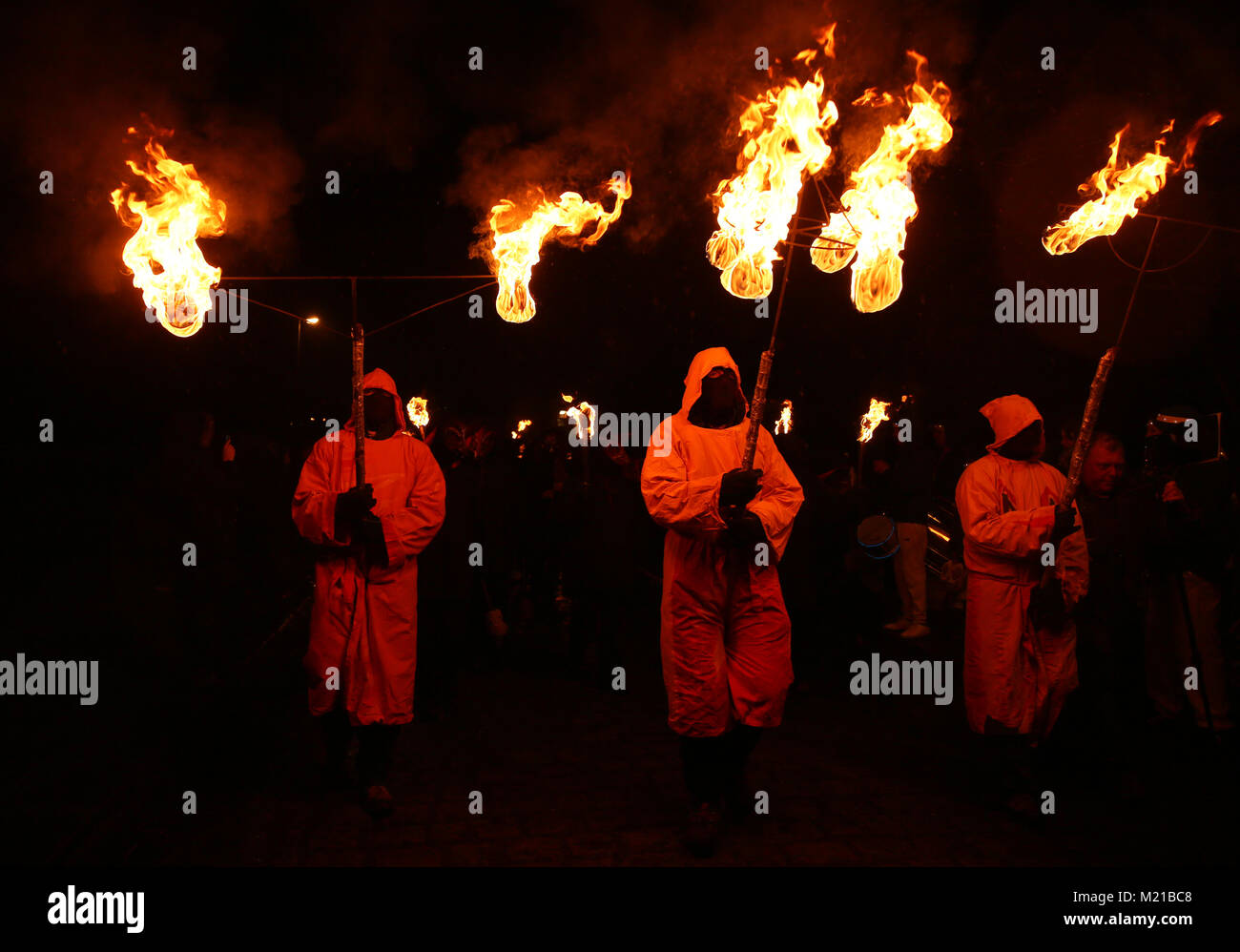 Marsden, UK Druids lead a procession through the streets for the Pagan ...