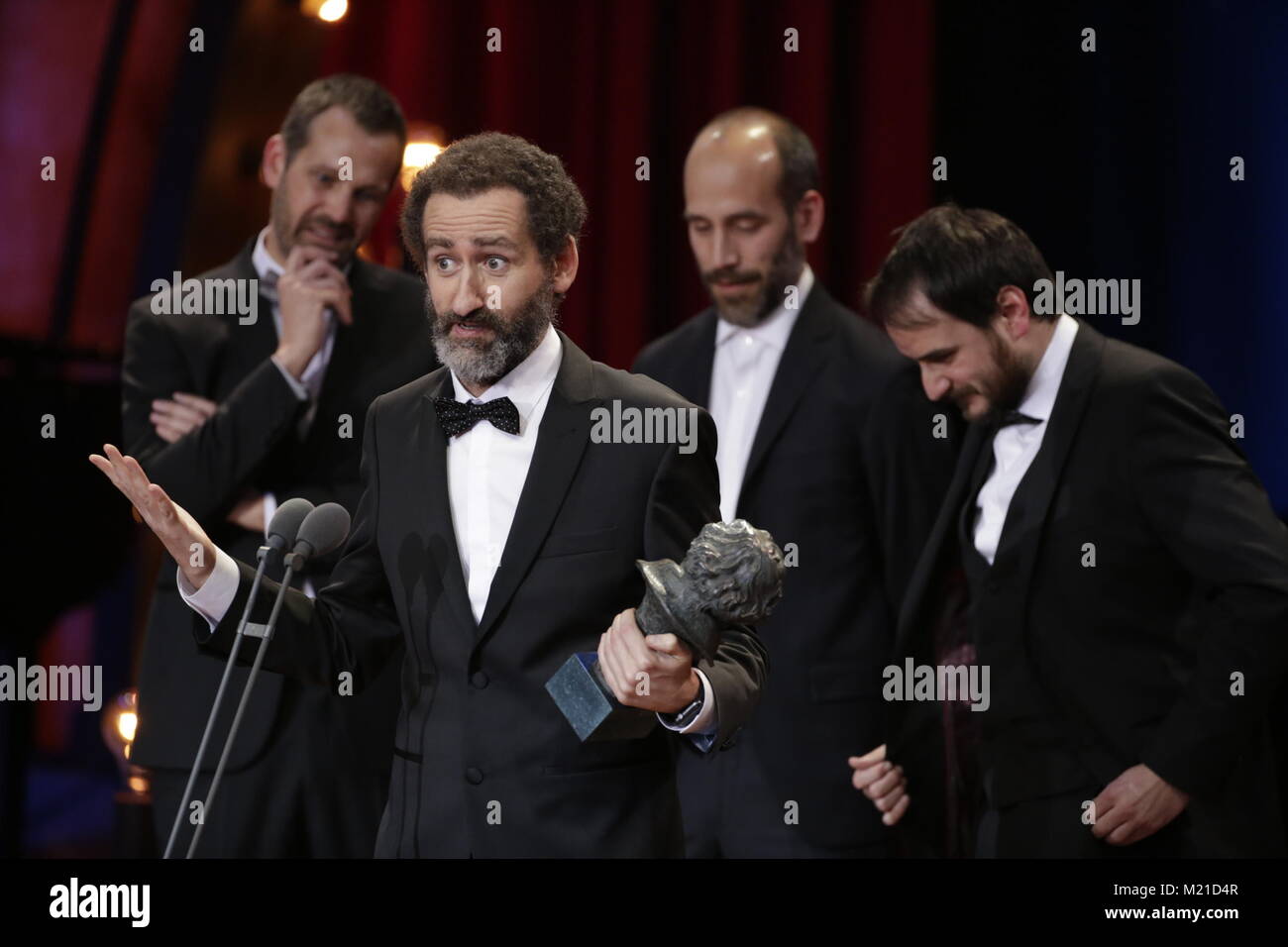 Aitor Arregi, Andoni de Carlos, Jon Garaño y Jose Mari Goenaga during ...