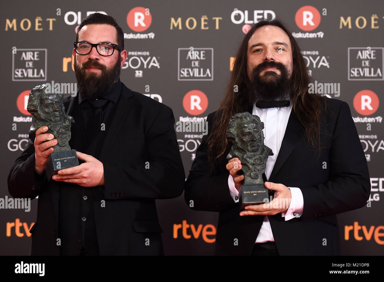 Jon Serrano and David Heras in the press room during the 32th annual ...