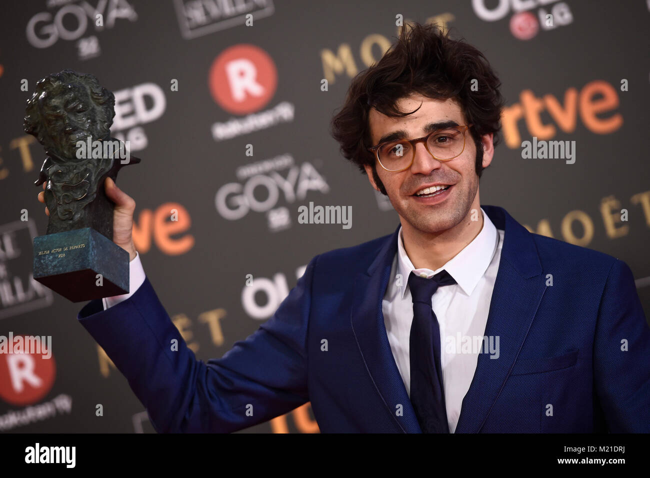 Actor David Verdaguer in the press room during the 32th annual Goya ...