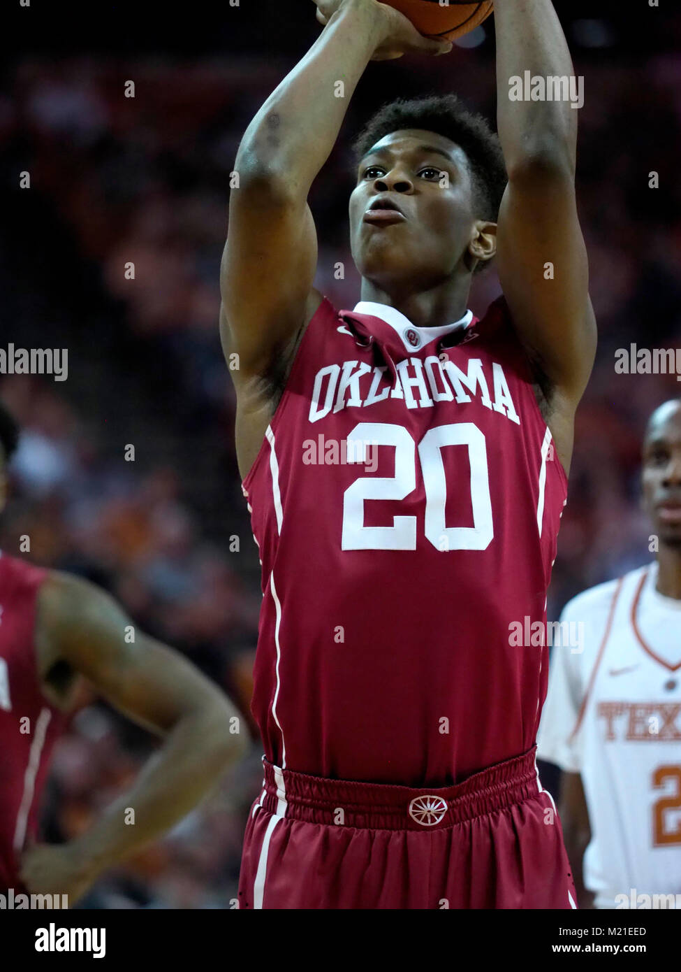 Feb 3, 2018. Kameron McGusty #20 of the Oklahoma Sooners in action vs ...