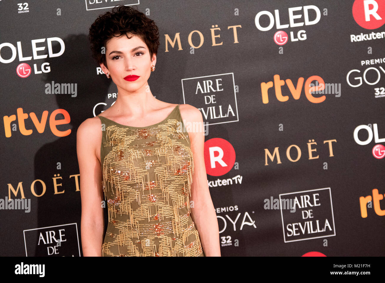 Madrid, Spain. 3rd February, 2018. Ursula Corbero during the red carpet ...