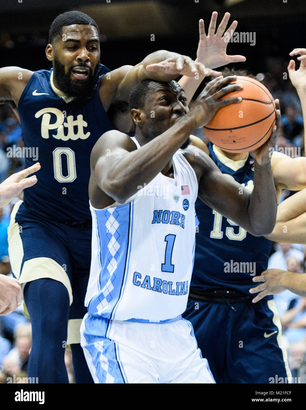Pittsburgh Panthers guard Jared Wilson-Frame (0) and North Carolina Tar ...