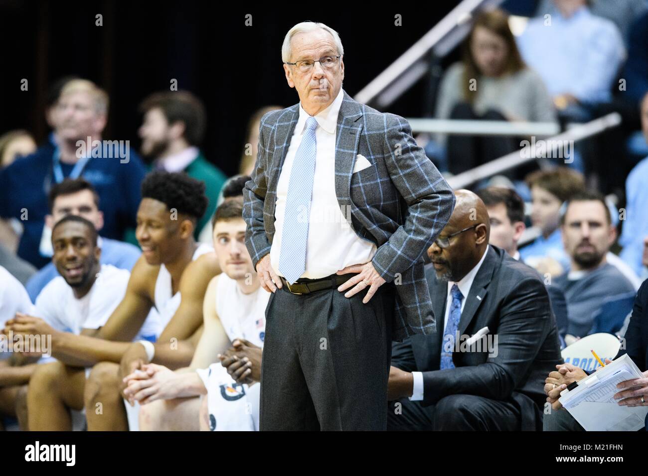 North Carolina Tar Heels head coach Roy Williams during the NCAA ...