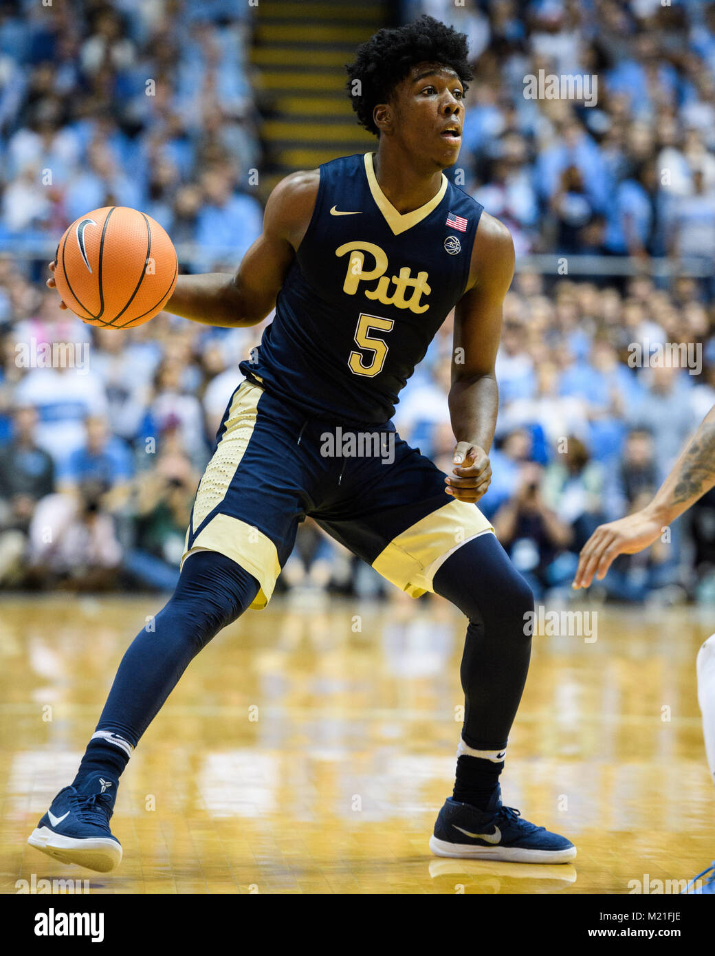 Pittsburgh Panthers guard Marcus Carr (5) during the NCAA College ...