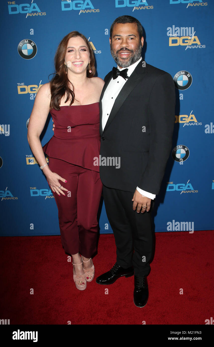 Beverly Hills, Ca. 3rd Feb, 2018. Chelsea Peretti and Jordan Peele at ...