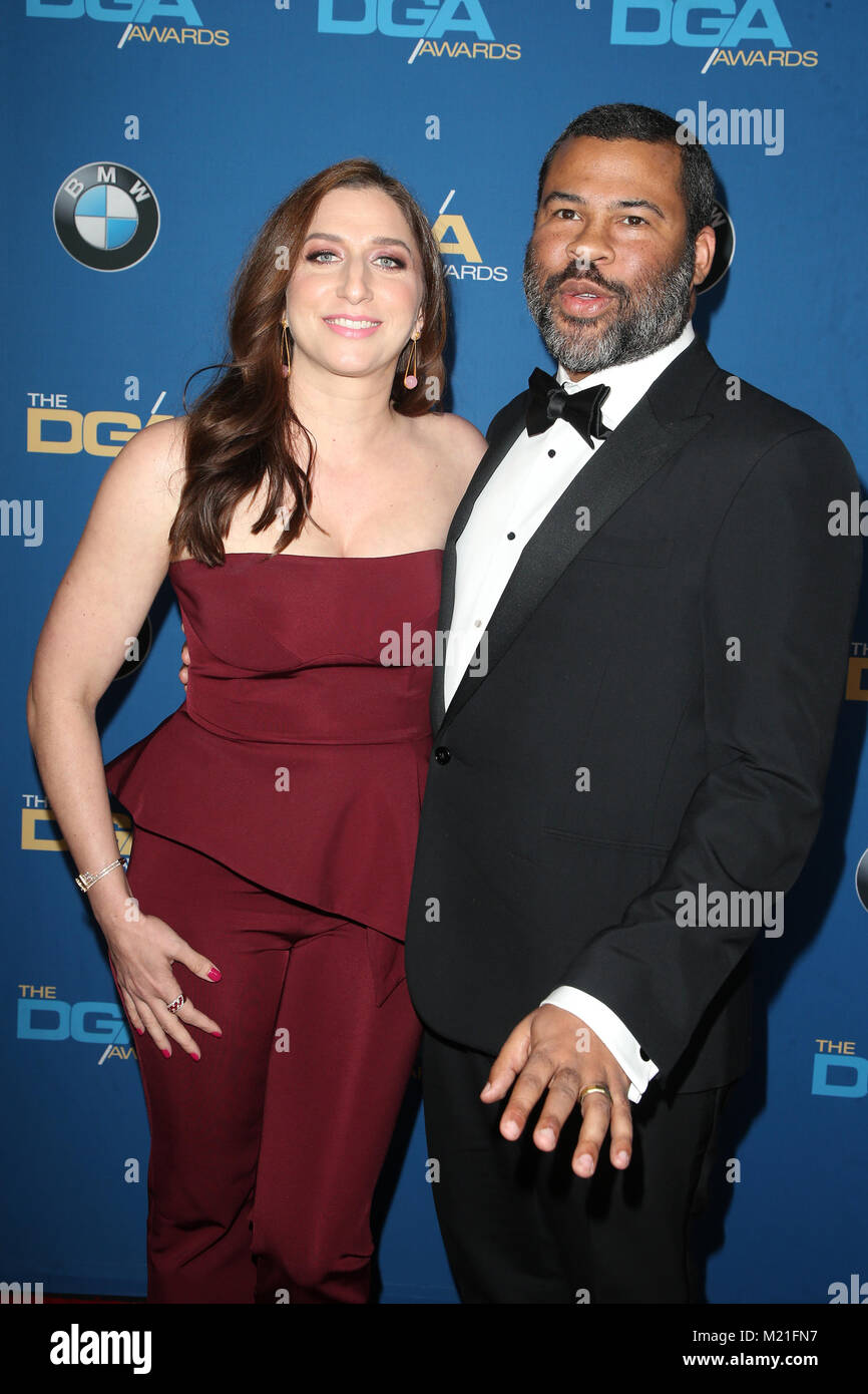 Beverly Hills, Ca. 3rd Feb, 2018. Chelsea Peretti and Jordan Peele at ...