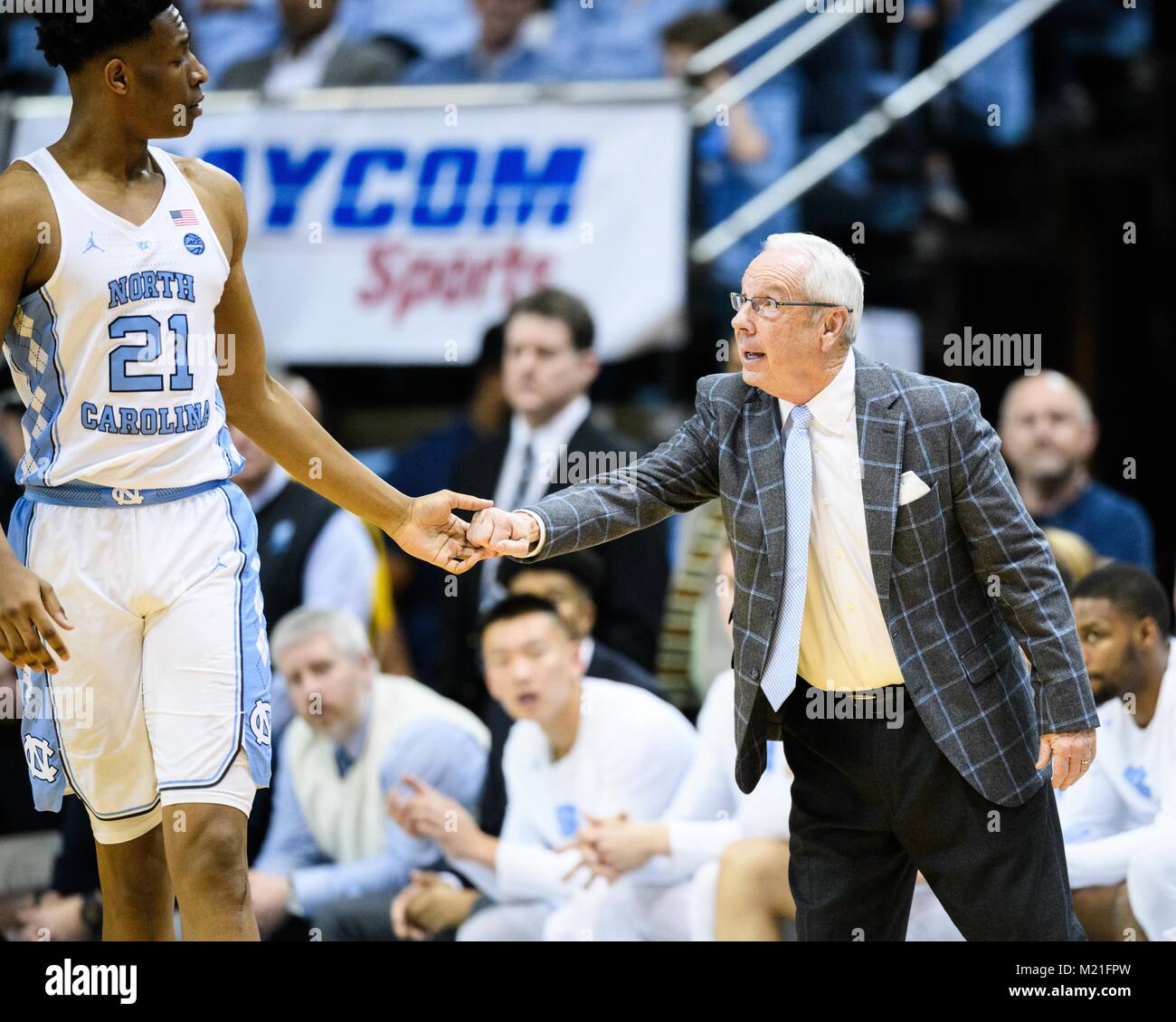 North Carolina Tar Heels head coach Roy Williams and North Carolina Tar ...