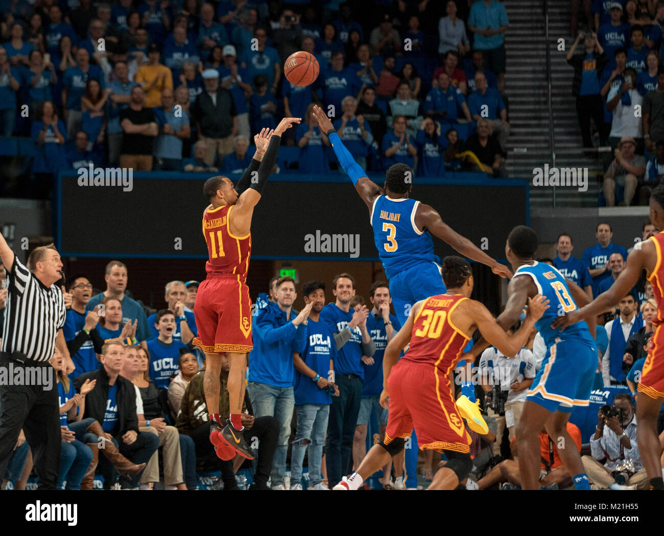 Los Angeles, CA, USA. 03rd Feb, 2018. USC guard (11) Jordan McLaughlin ...