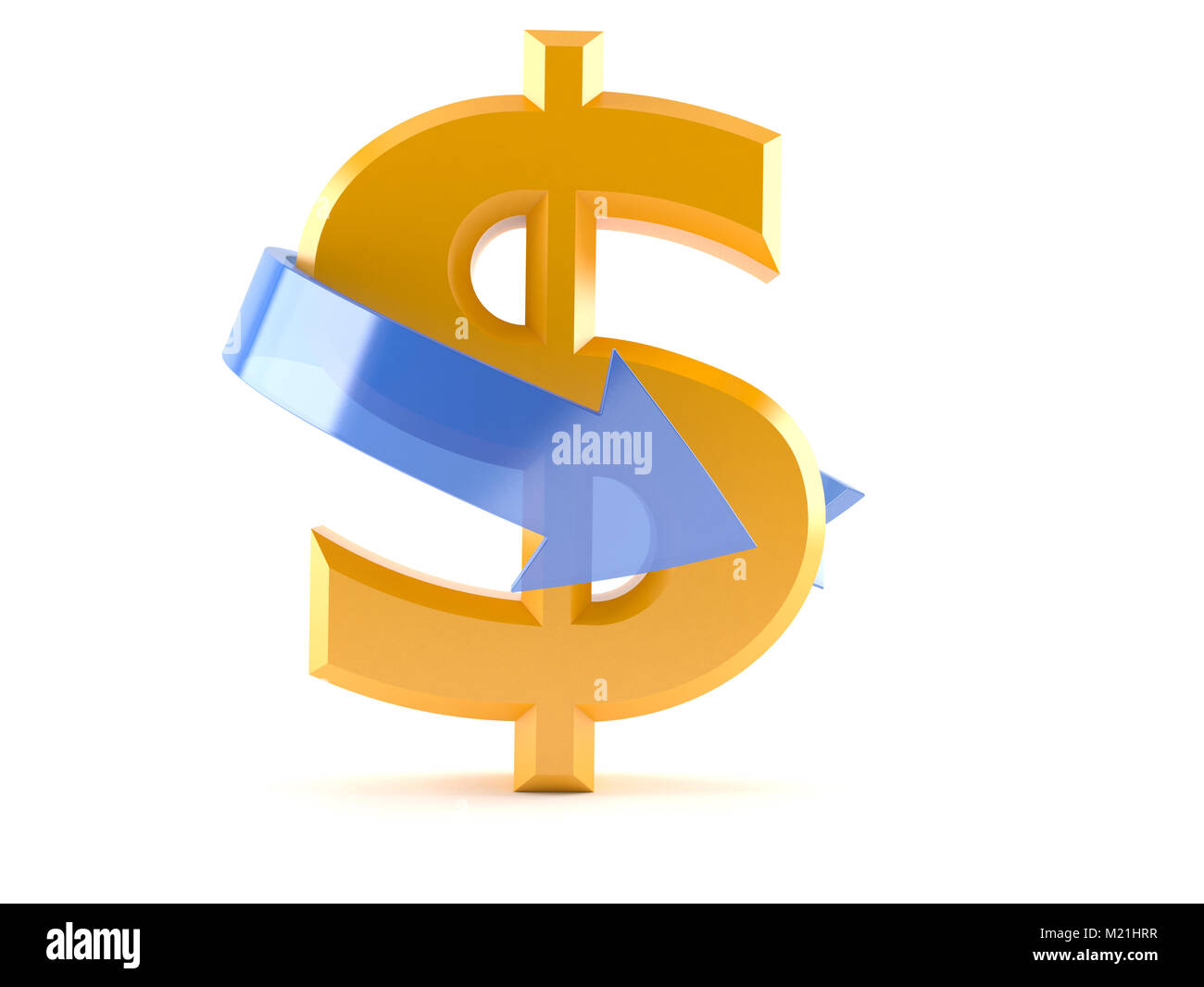 Dollar currency symbol with arrow isolated on white background Stock ...