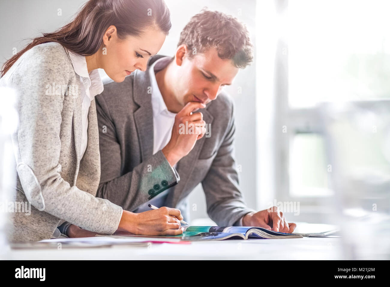 Business person discussing development successful hi-res stock ...