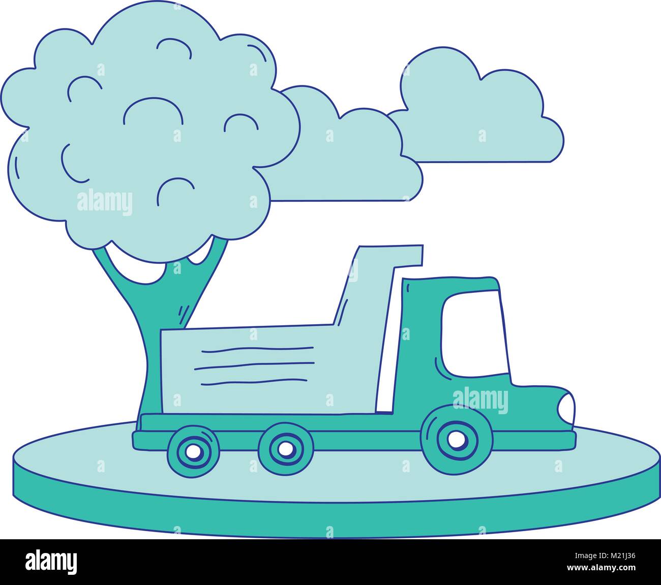 Dumptruck dumping Stock Vector Images - Alamy