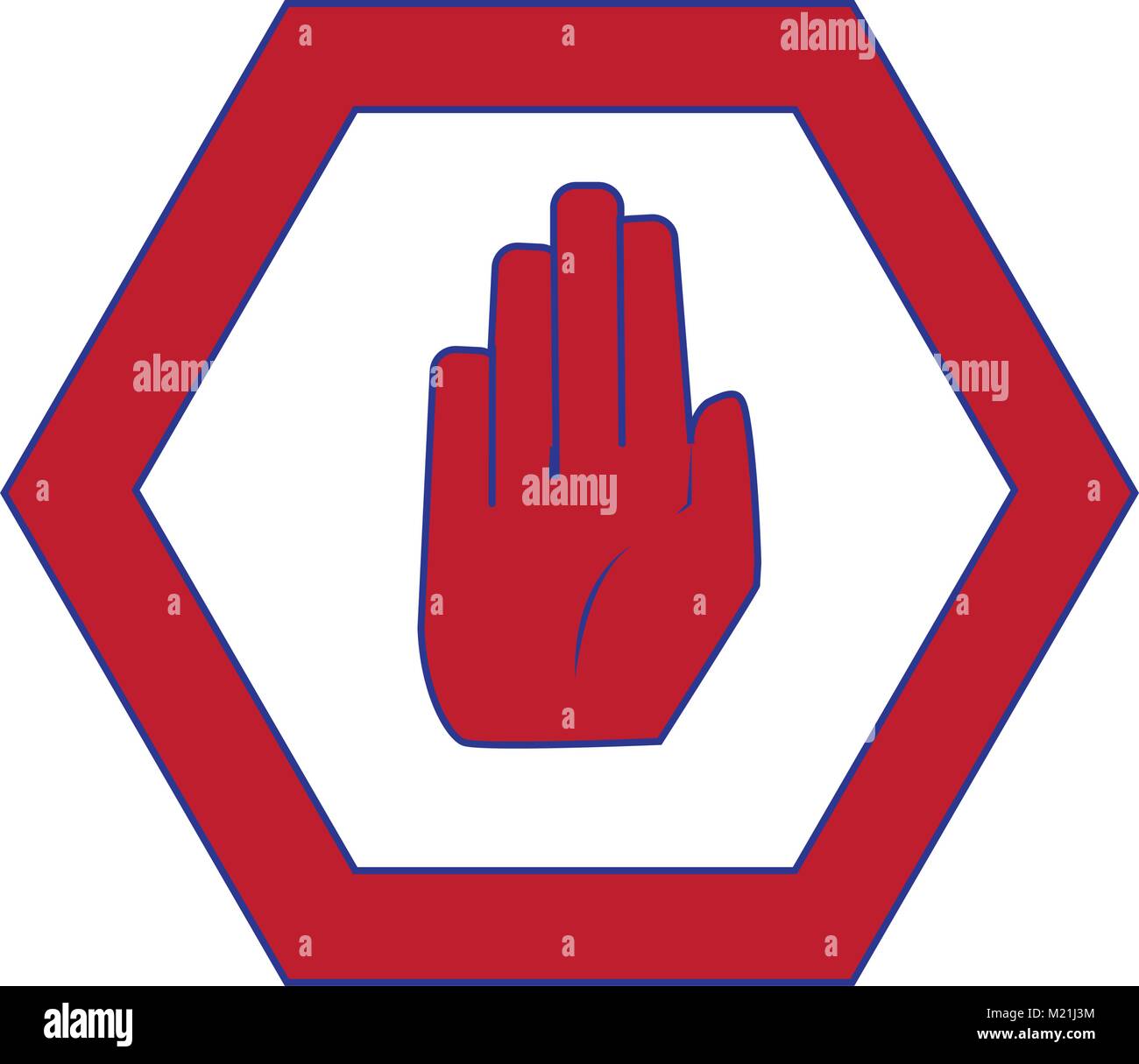 full color warning metal notices with stop sign Stock Vector Image ...