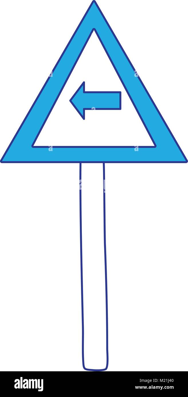 full color triangle metal notice with turn left sign Stock Vector Image ...