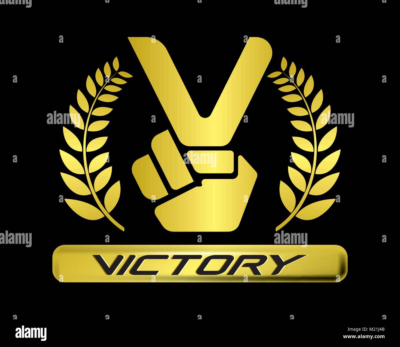 V hand emblems victory symbol. Template for logos vector Stock Vector ...