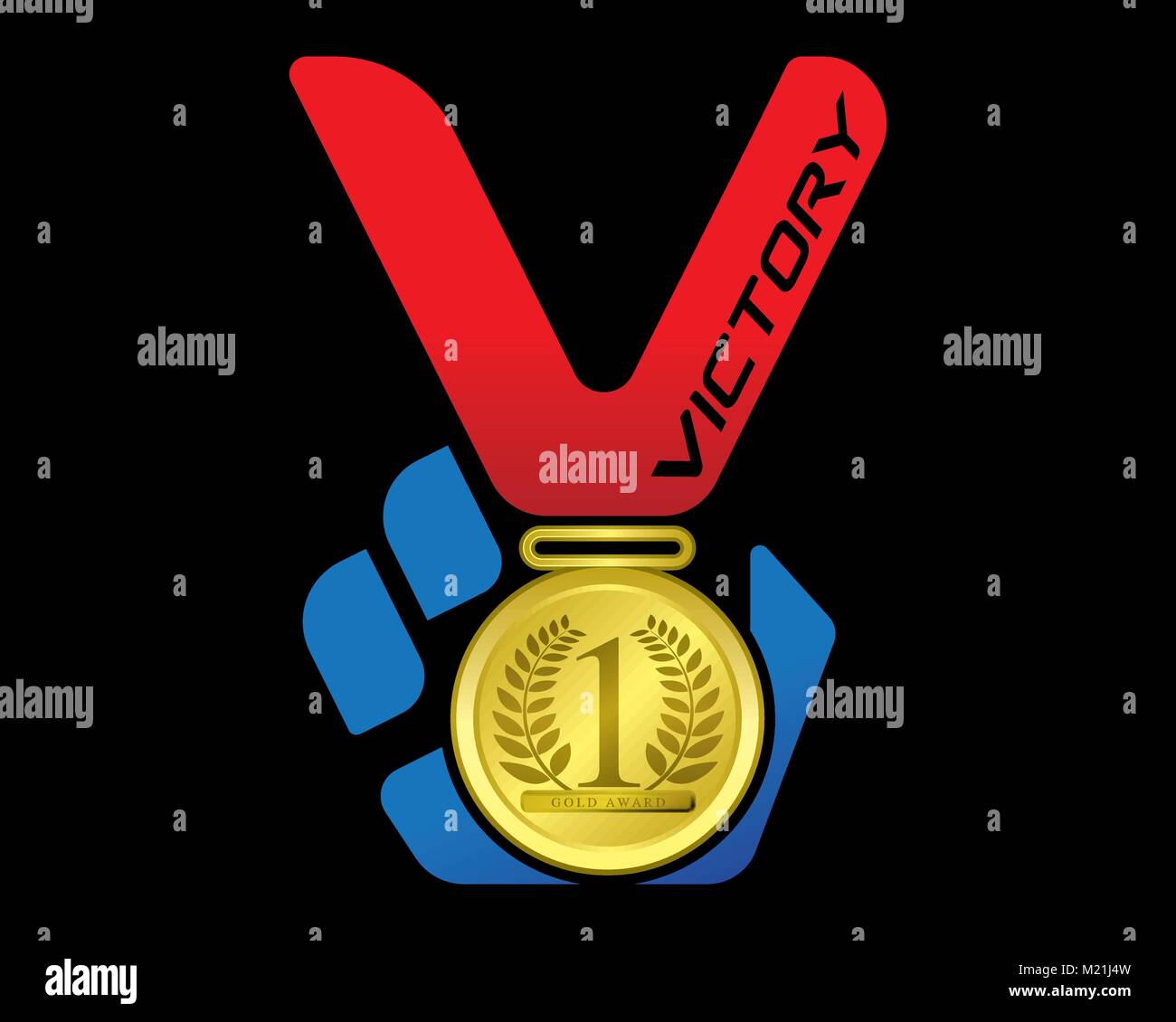 V hand emblems victory symbol. Template for logos vector Stock Vector ...