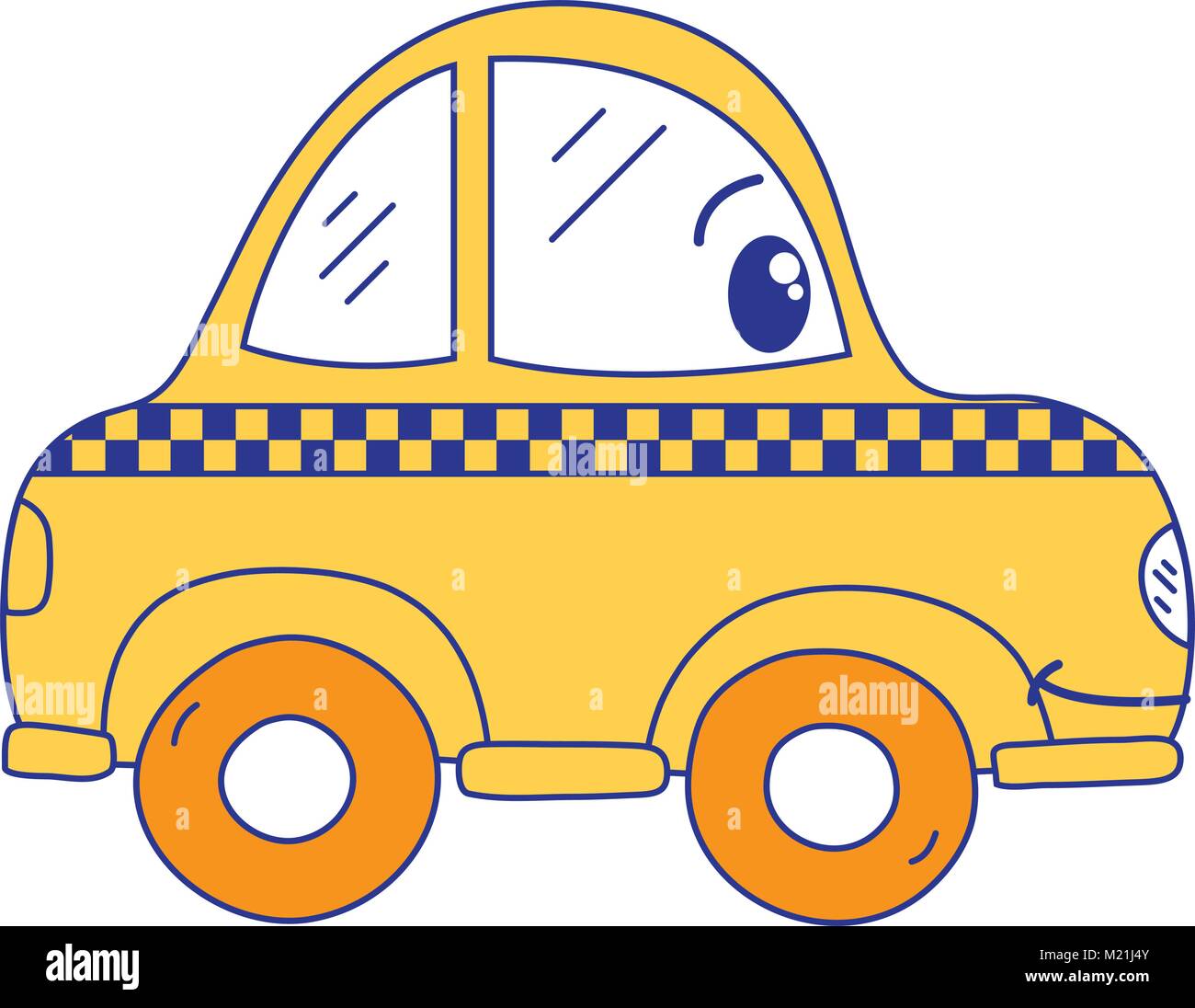 full color kawaii happy taxi car transport Stock Vector Image & Art - Alamy